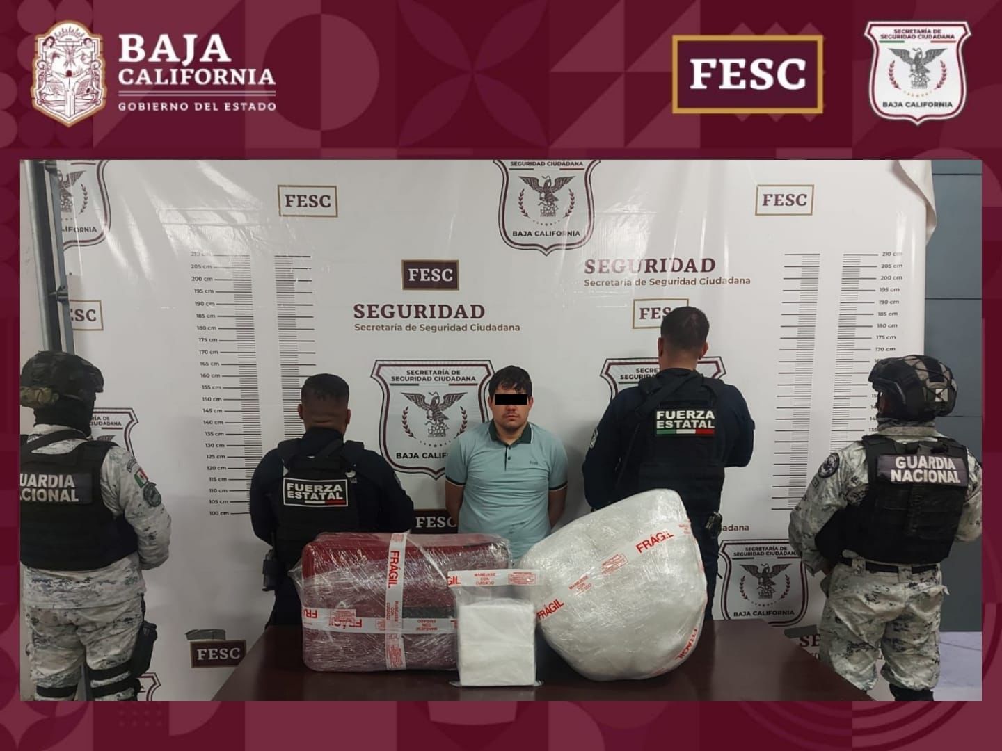 Detiene Fesc A Culichi Con Cargamento De Fentanilo Y Cristal En