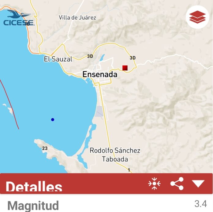 Se registra sismo 3.4 en Ensenada - Semanario ZETA