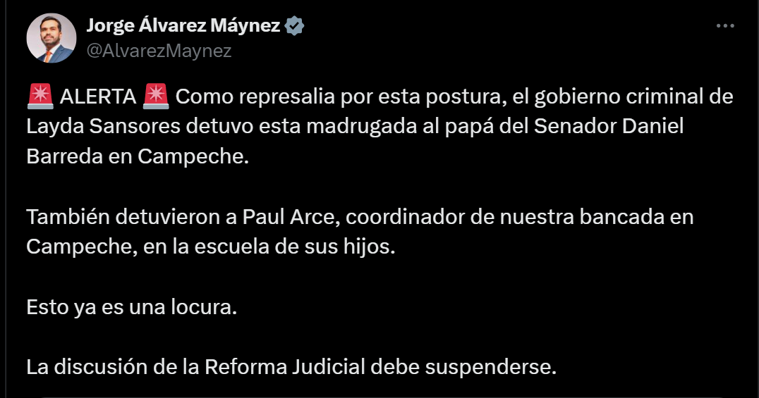 Máynez denuncia que Layda detuvo a padre de senador de MC; Marko amaga ...