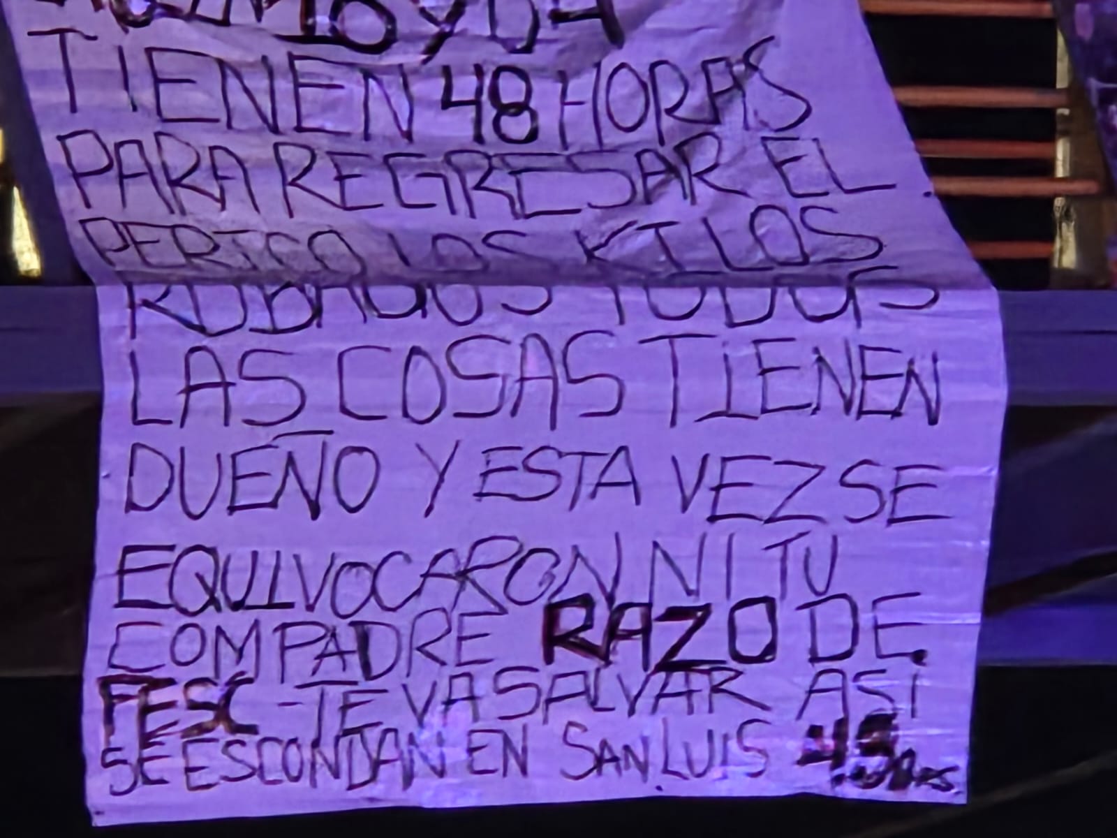Colocan narcomanta sobre supuesto “baje” de droga en Mexicali ...