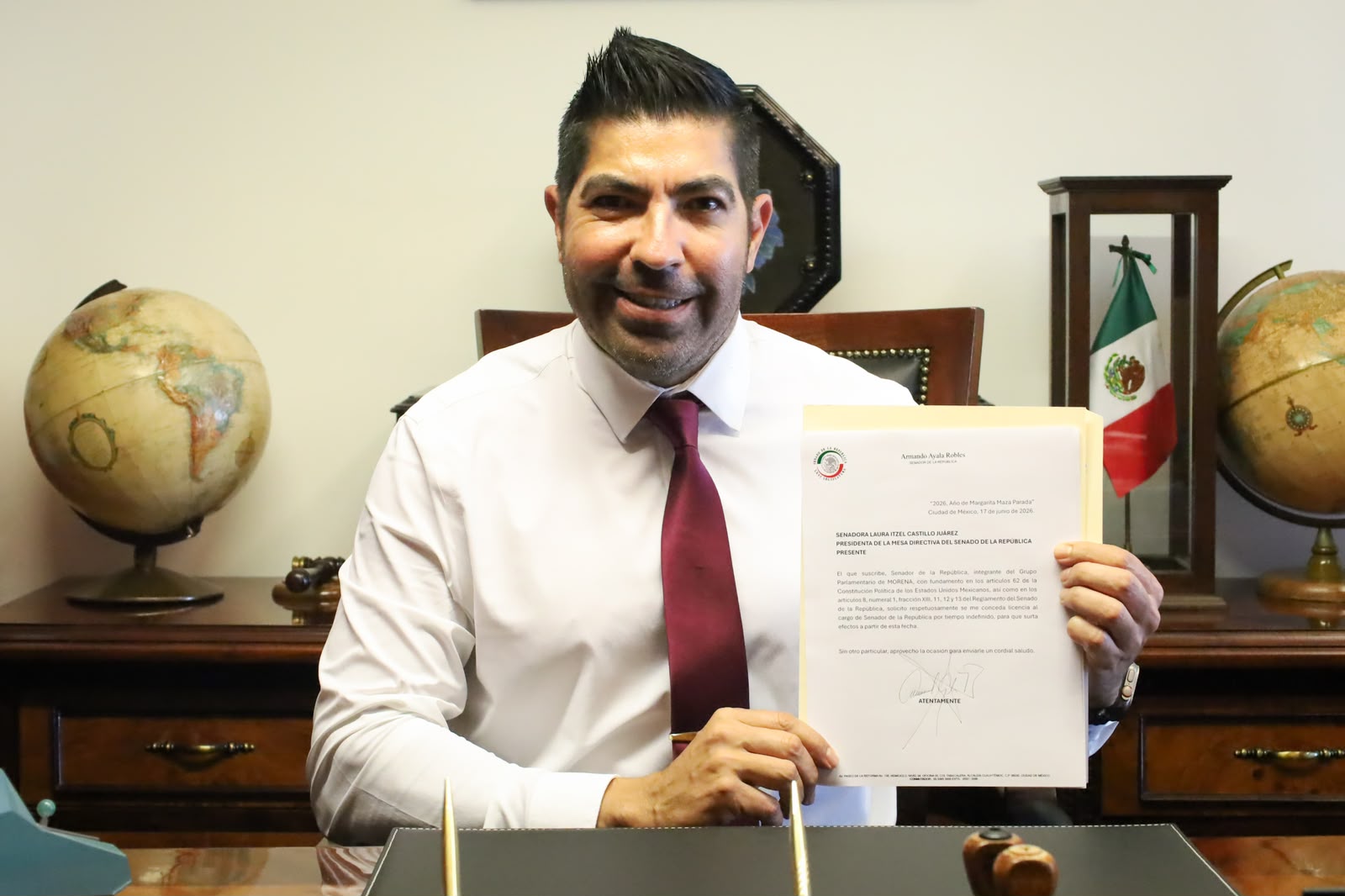 Armando Ayala solicita licencia al Senado para participar en proceso ...